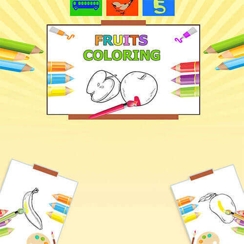 Fruit Coloring Game Online for Kids - The Learning Apps