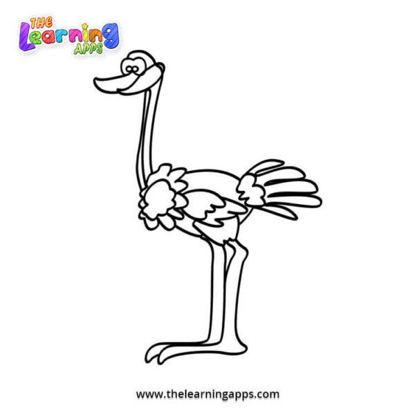 Download free printable Ostrich Coloring Page for kids