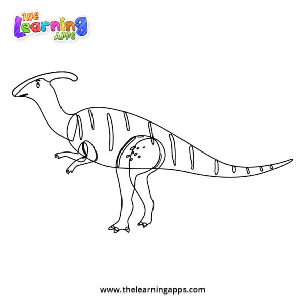 Download Free Parasaurolophus Coloring Worksheet for Kids