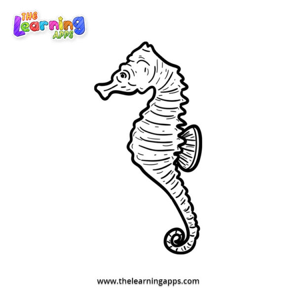Download Free Printable Seahorse Coloring Worksheet for Kids