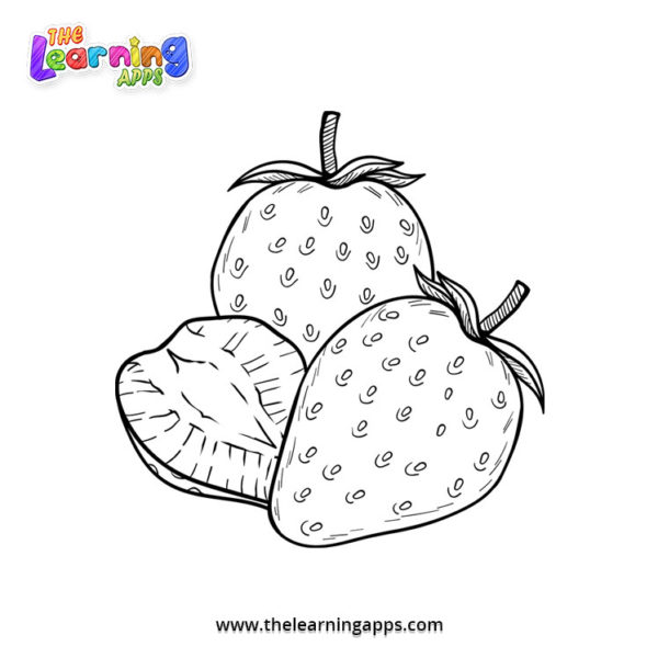 Download Free Printable Strawberry Coloring Worksheet for Kids