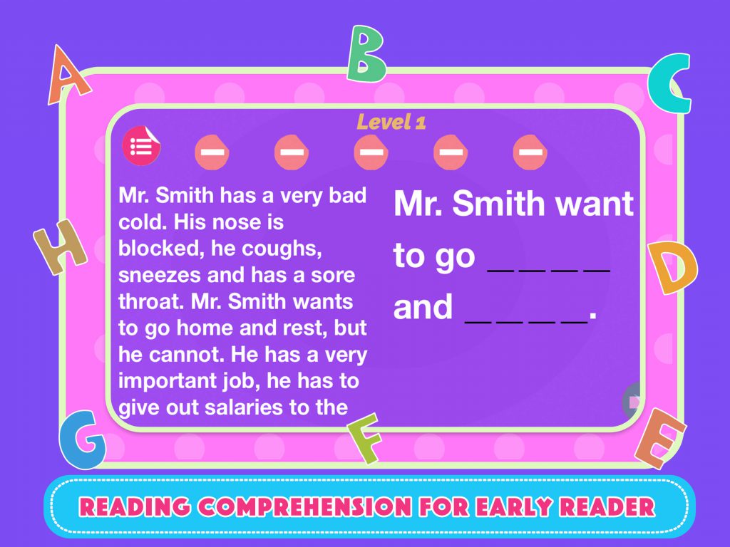Reading Comprehension for Grade 1,2,3 App