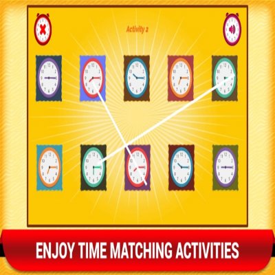 Time Matching Printables for Kids - Match The Time Worksheets