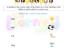 Download free Kindergarten Spelling Worksheet 02 for kids