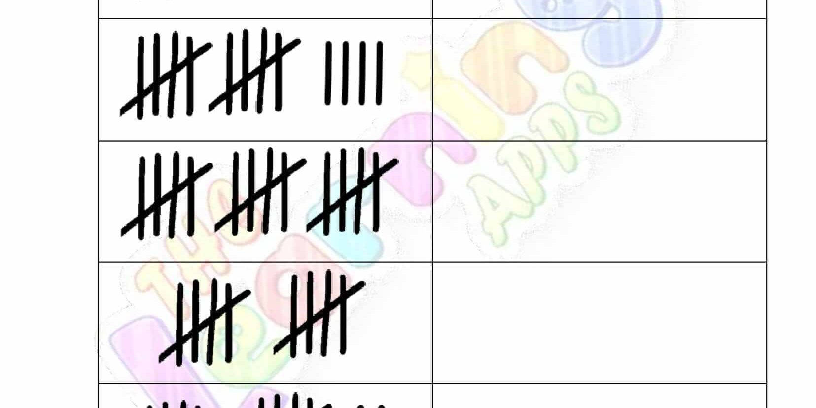 Download Free Printable Tally Mark Worksheets for Grade 1