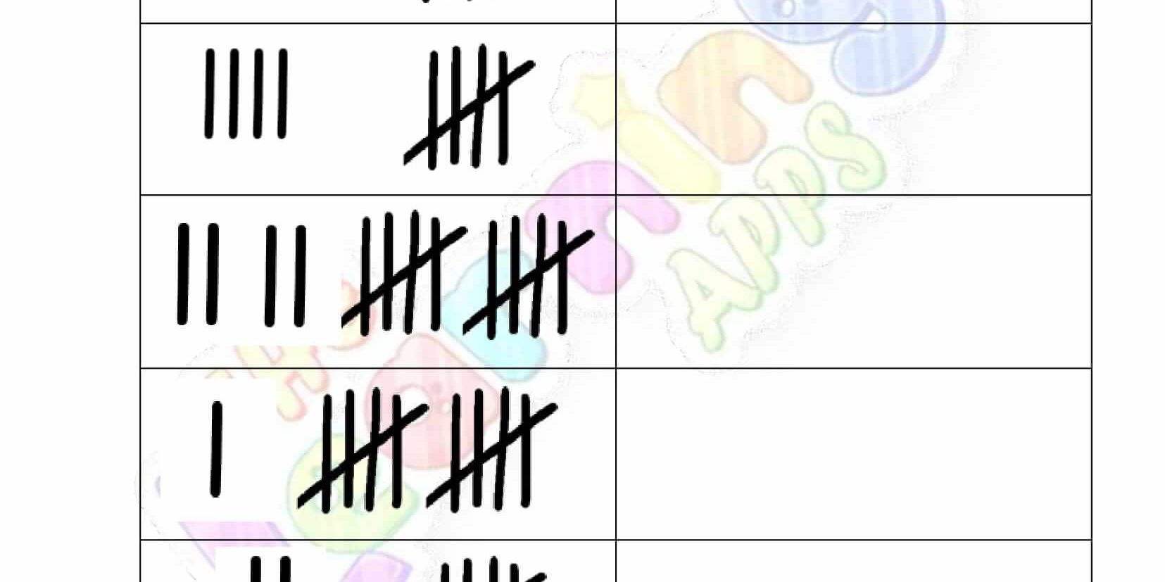 Download our free printable Tally Mark Worksheet 02 for kids