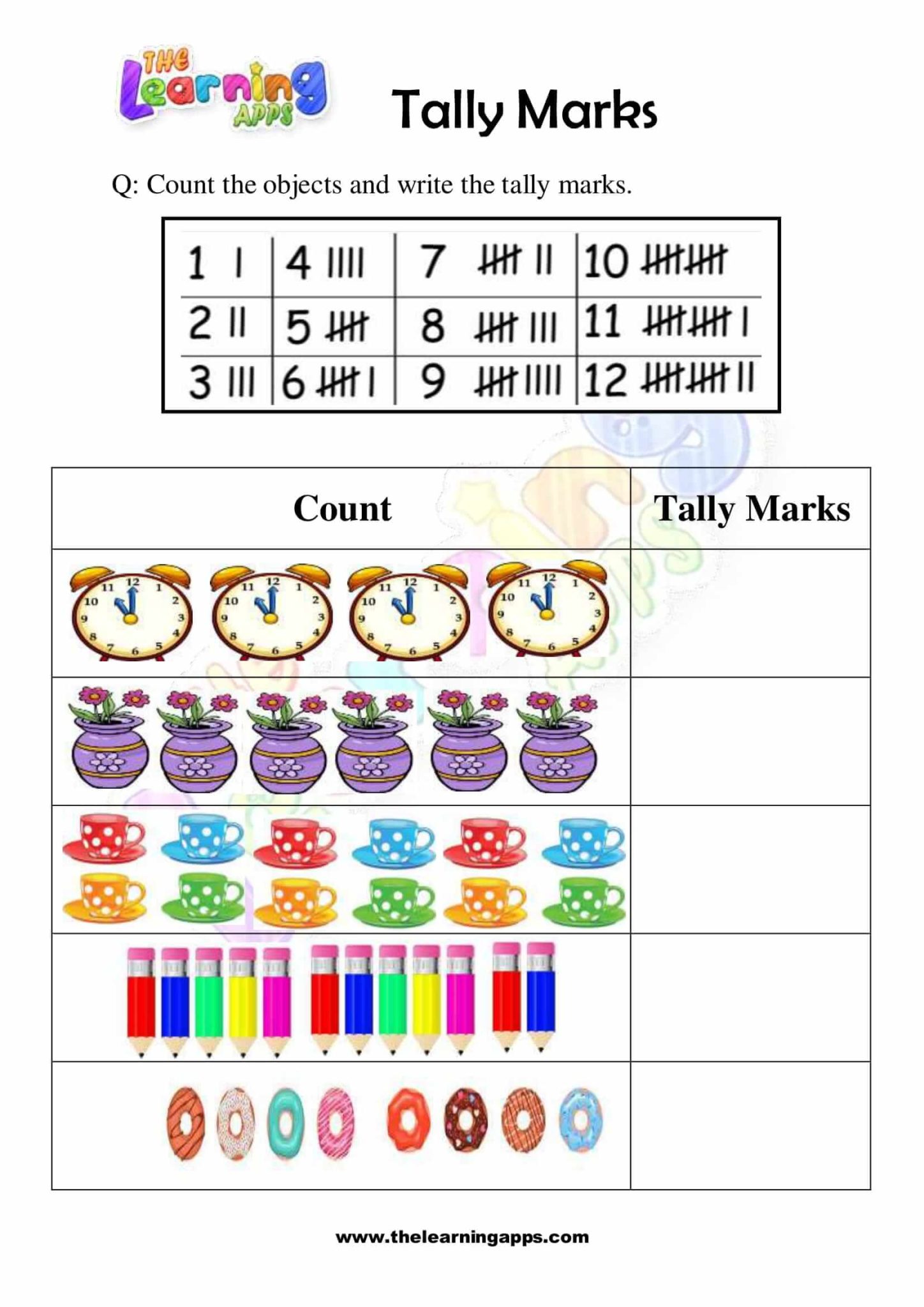 Download our free printable Tally Mark Worksheet 09 for kids