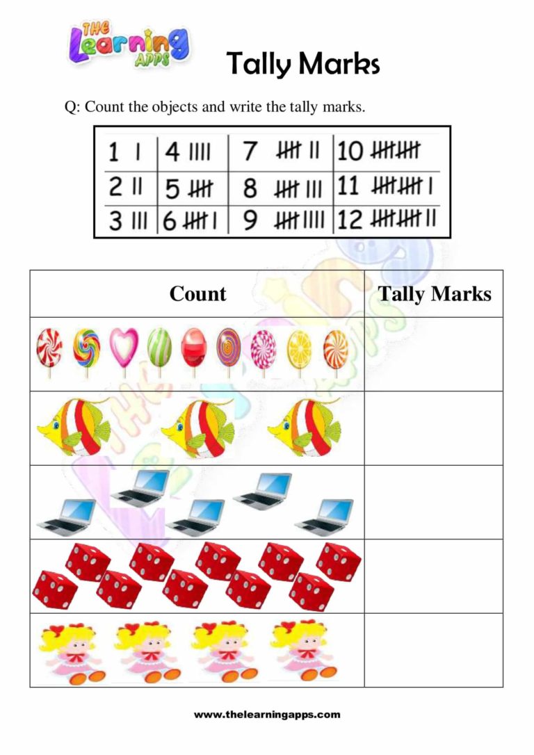 Download our free printable Tally Mark Worksheet 10 for kids