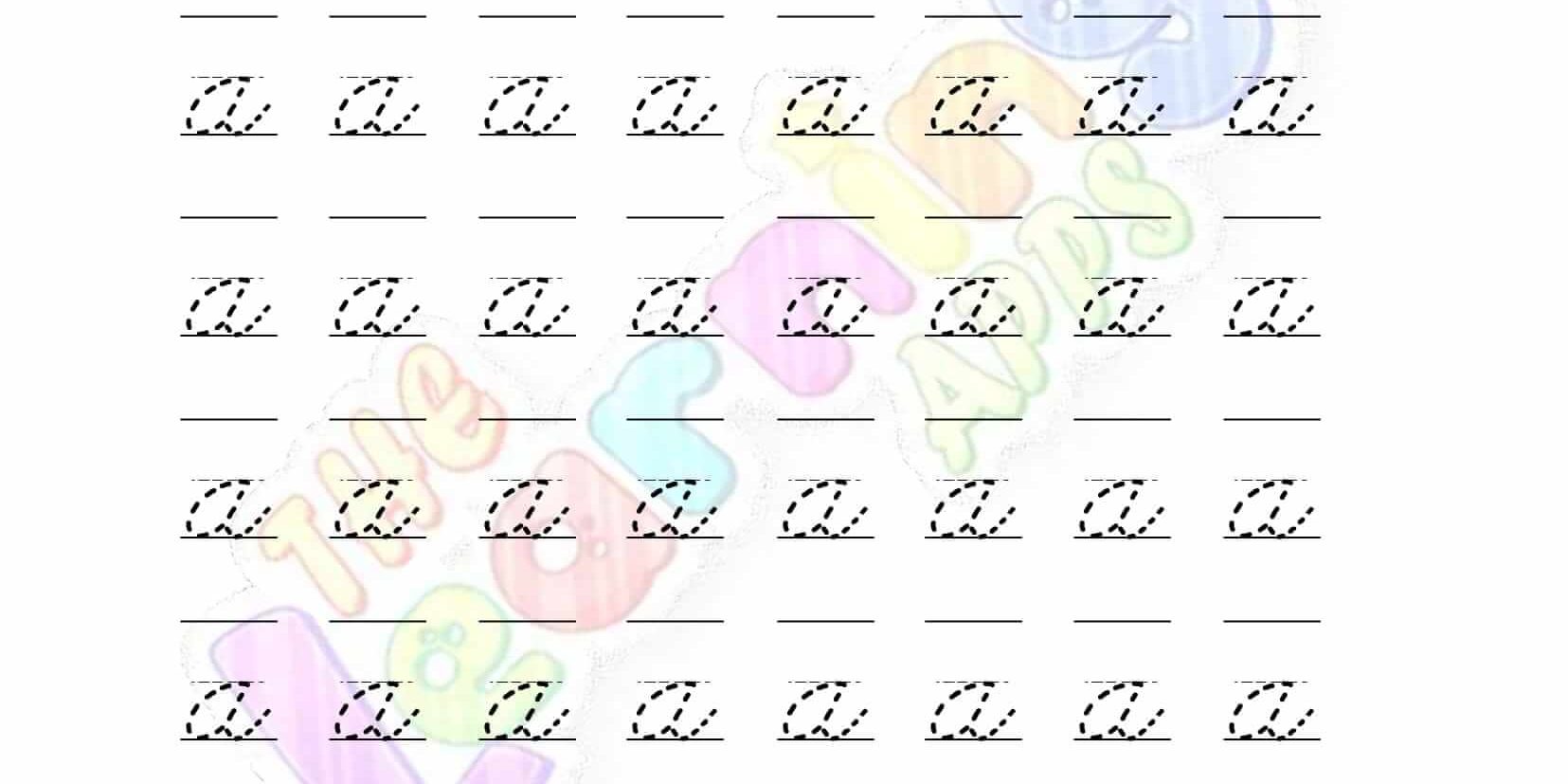 Cursive Letters A-Z Printable Worksheets for Grade 1 Kids