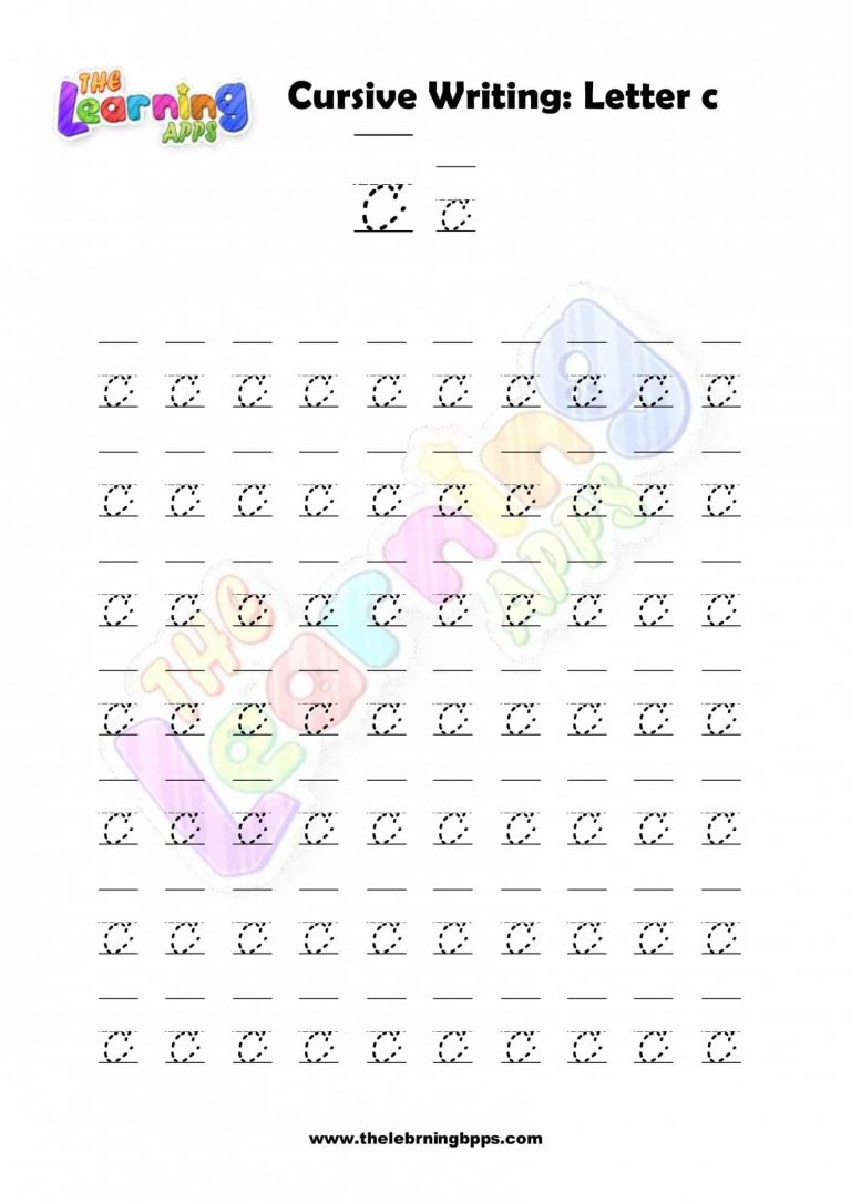 Free Printable Cursive Letter C Writing Grade 1 Worksheets