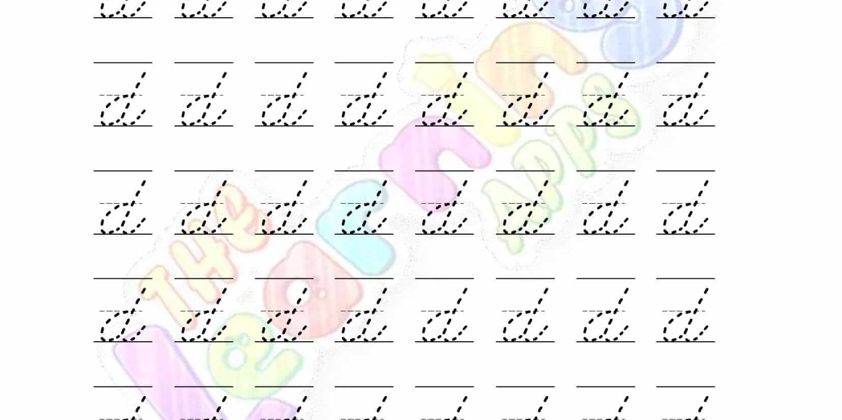 Free Printable Cursive Letter D Writing Grade 1 Worksheets