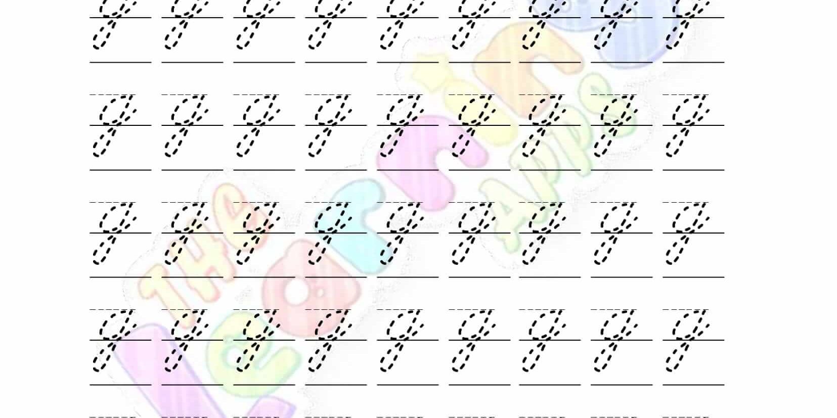 Free Printable Cursive Letter G Writing Grade 1 Worksheets