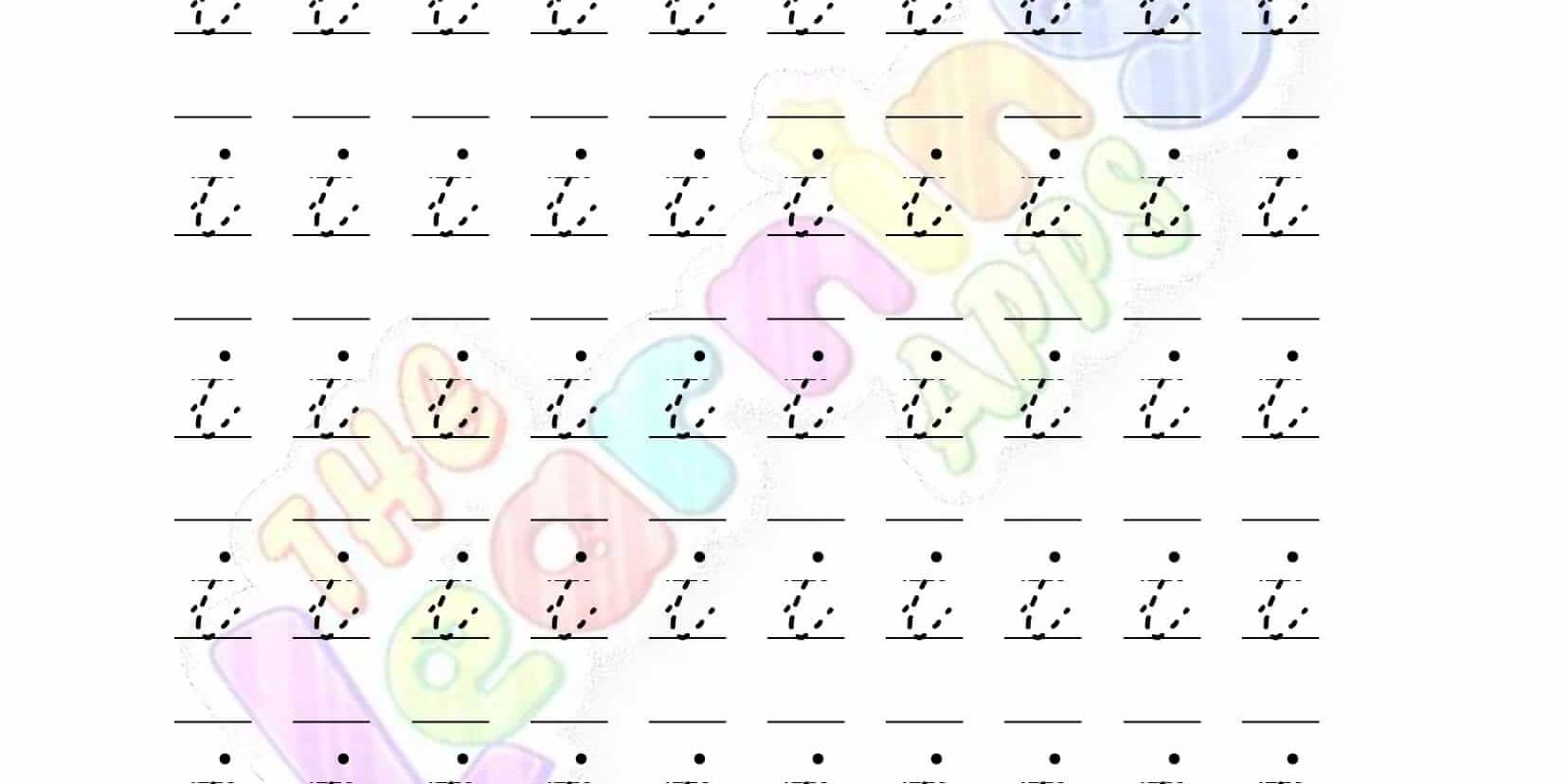 Free Printable Cursive Letter I Writing Grade 1 Worksheets
