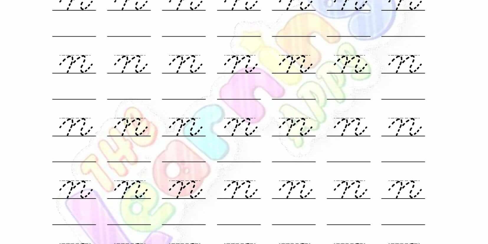 Free Printable Cursive Letter N Writing Grade 1 Worksheets