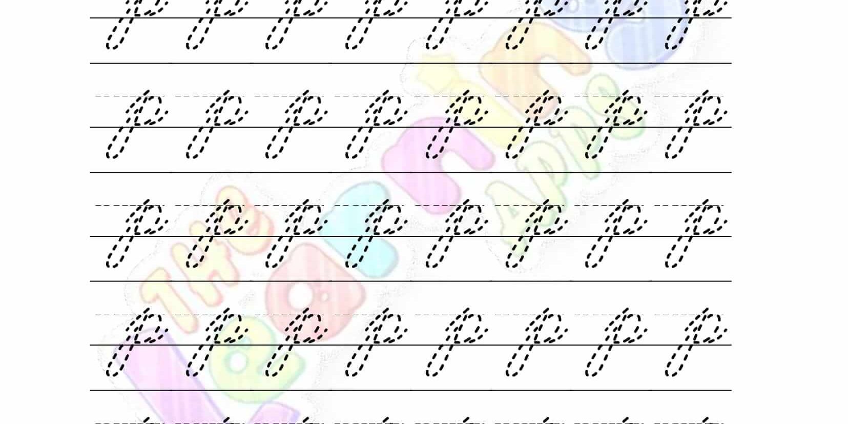 Free Printable Cursive Letter P Writing Grade 1 Worksheets