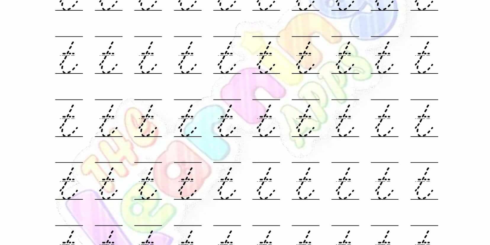 Free Printable Cursive Letter T Writing Grade 1 Worksheets