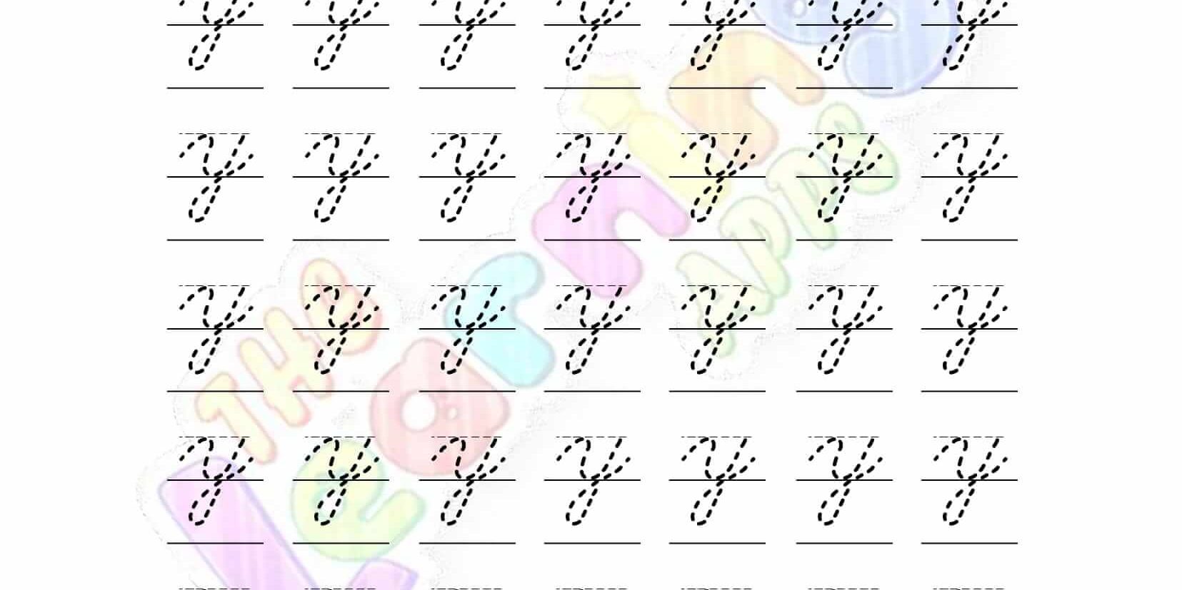 Free Printable Cursive Letter Y Writing Grade 1 Worksheets
