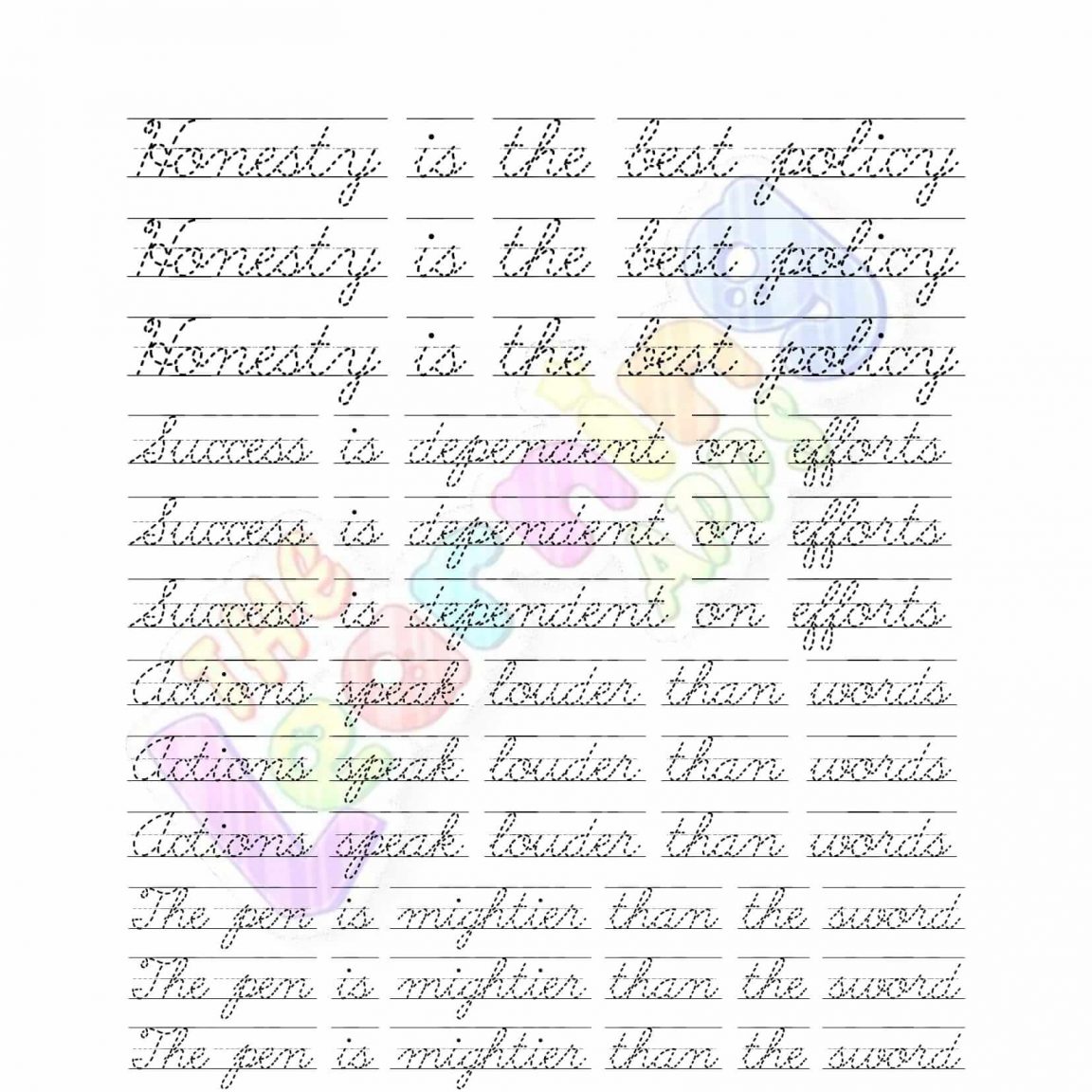 Free Printable Cursive Writing Worksheets - The Learning Apps