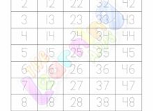 Free Printable Number Tracing 51-100 Worksheet for Kids
