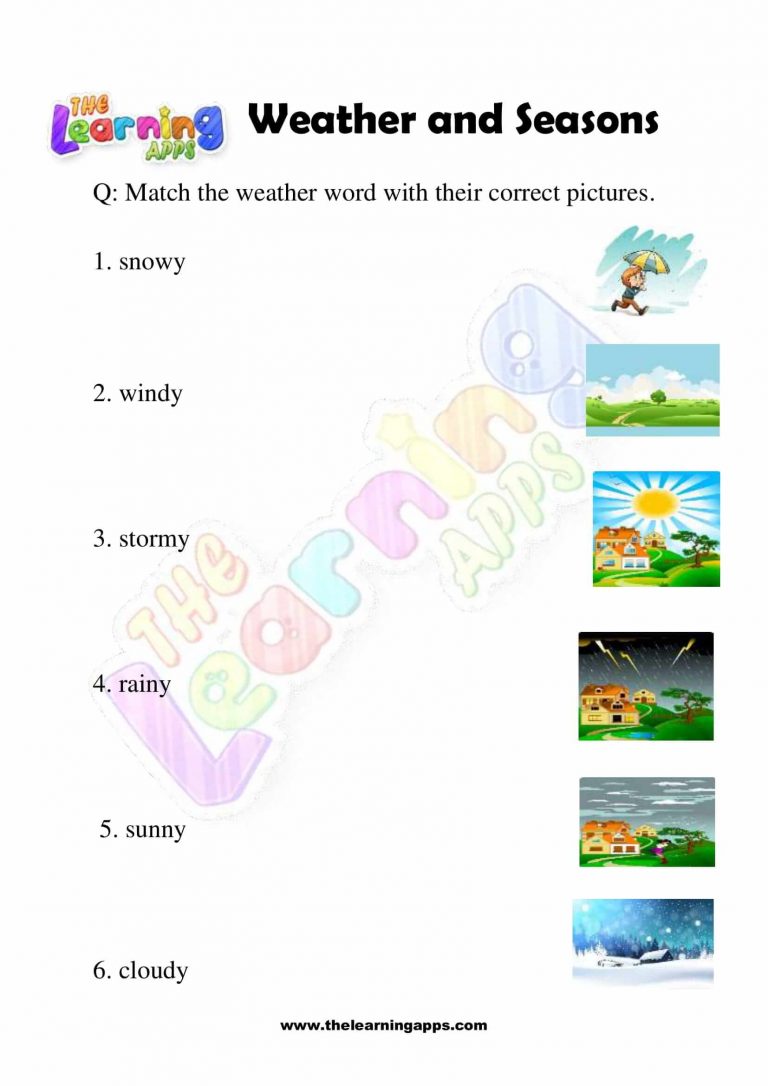 Free Printable Weather and Seasons Grade 2 Worksheet 01