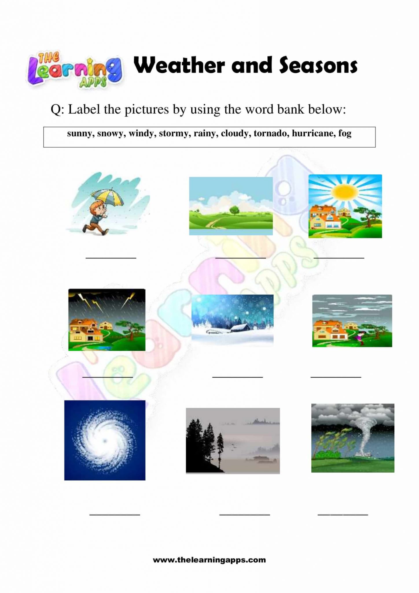 Free Weather and Seasons Grade 3 worksheet 03 for Kids