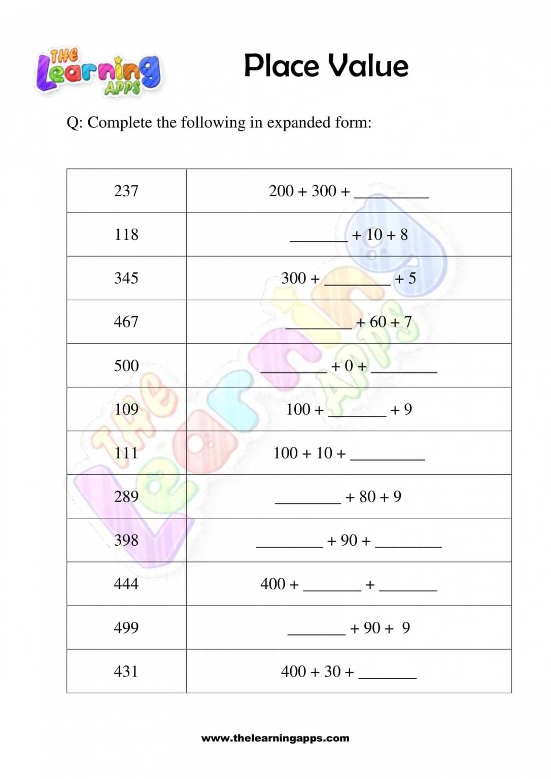 Free Printable Place Value Grade 2 Worksheets 03