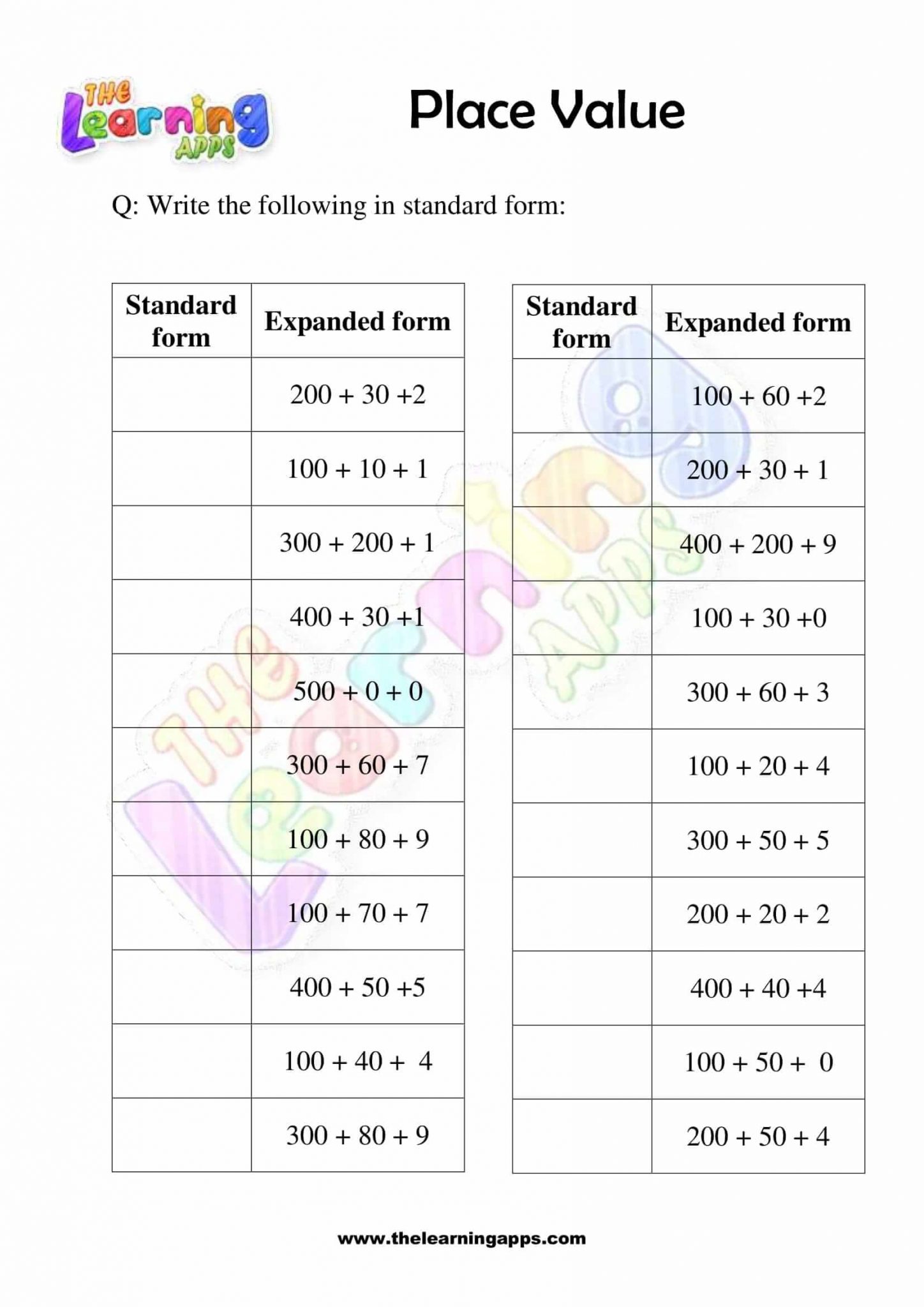 Free Printable Place Value Grade 2 Worksheets 04