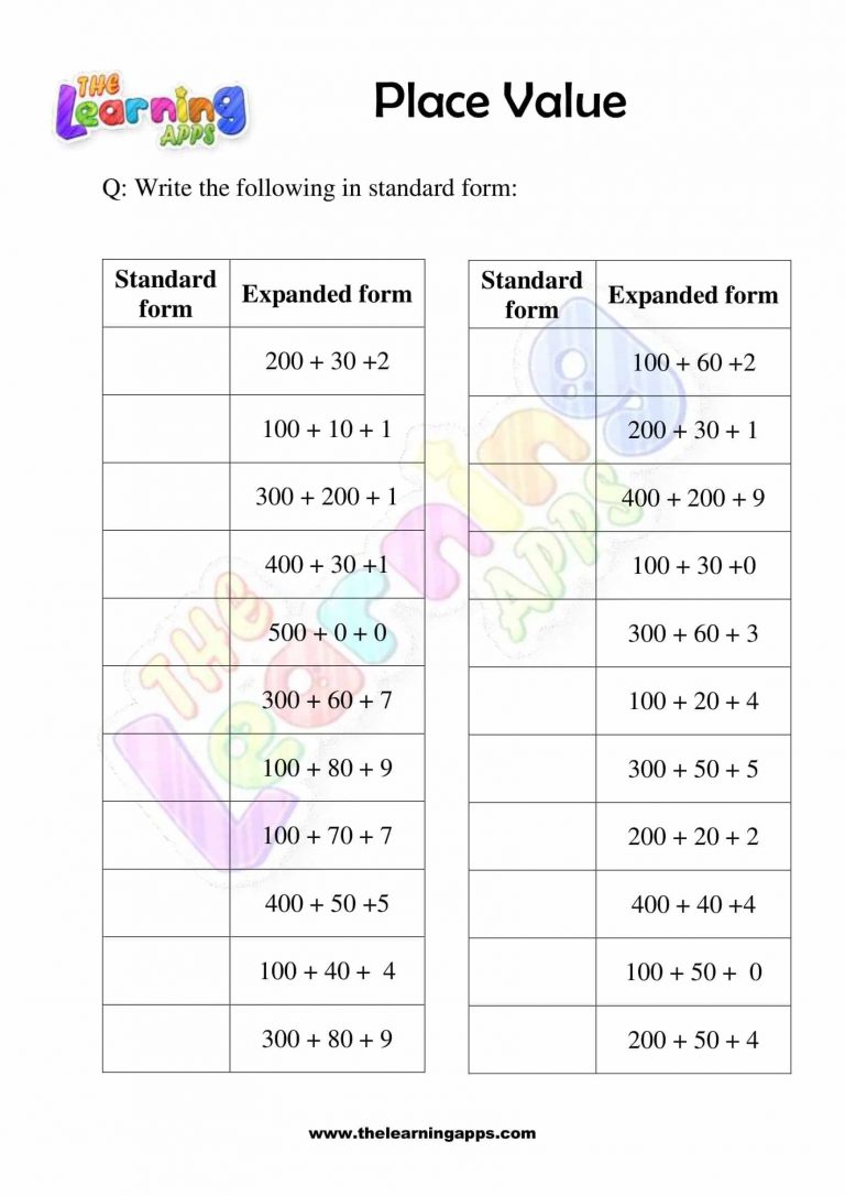 Free Printable Place Value Grade 2 Worksheets 04