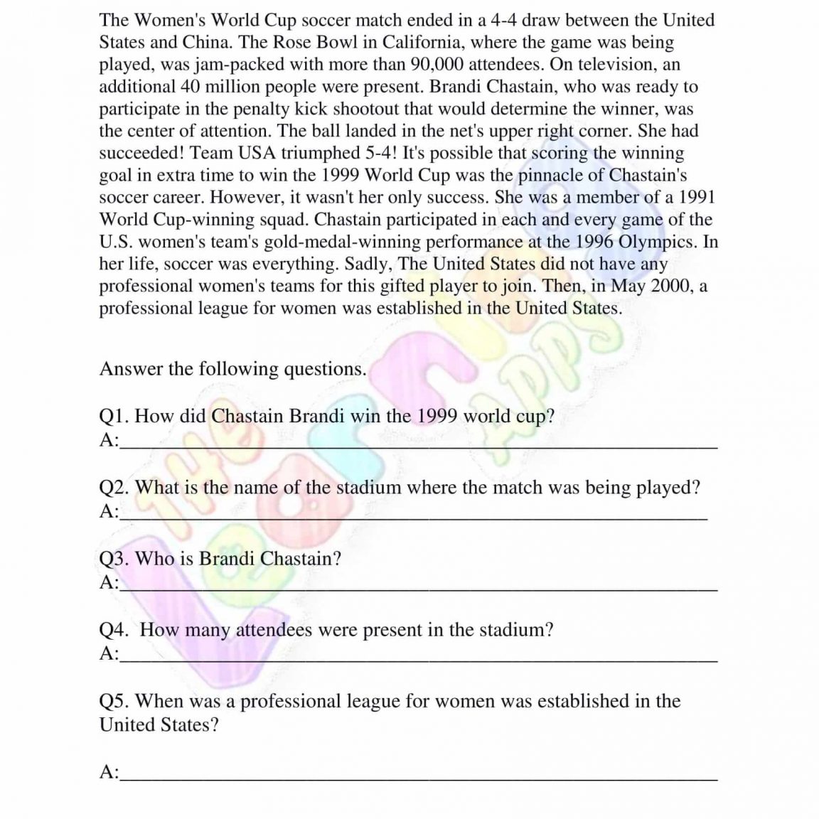 Download Free Non Fiction Reading Passages Worksheets