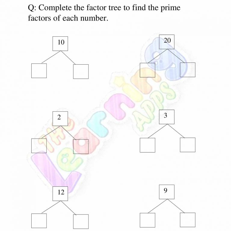 Download Free Prime Factors Worksheets - The Learning Apps