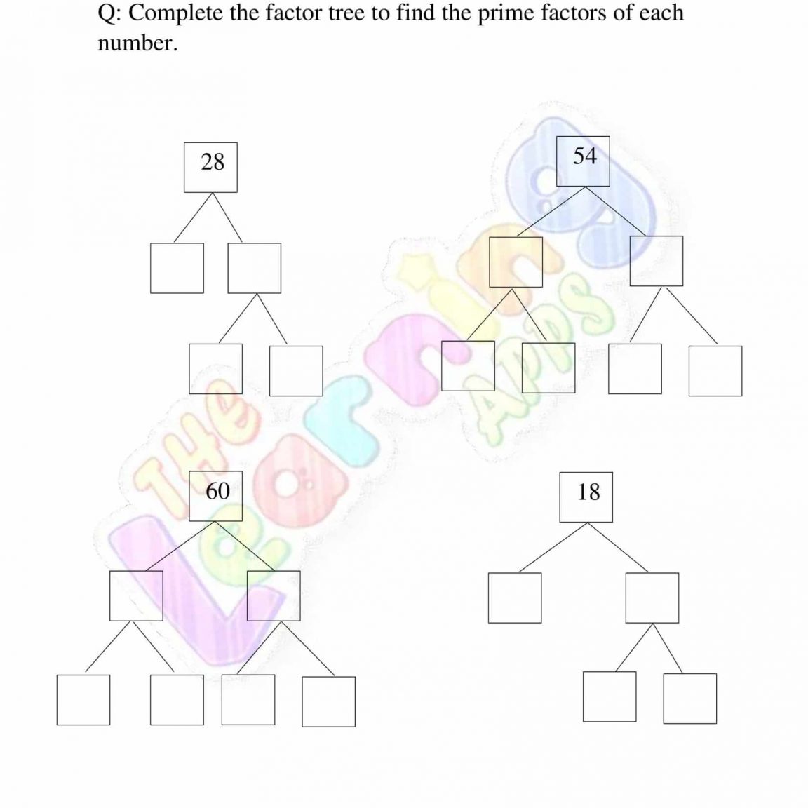 Download Free Prime Factors Worksheets - The Learning Apps