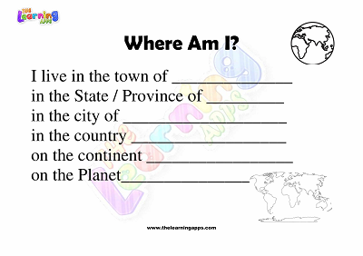 City State Country Continent Worksheet