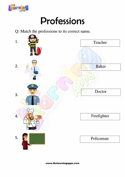Download Free Printable Professions Worksheets for Grade 3
