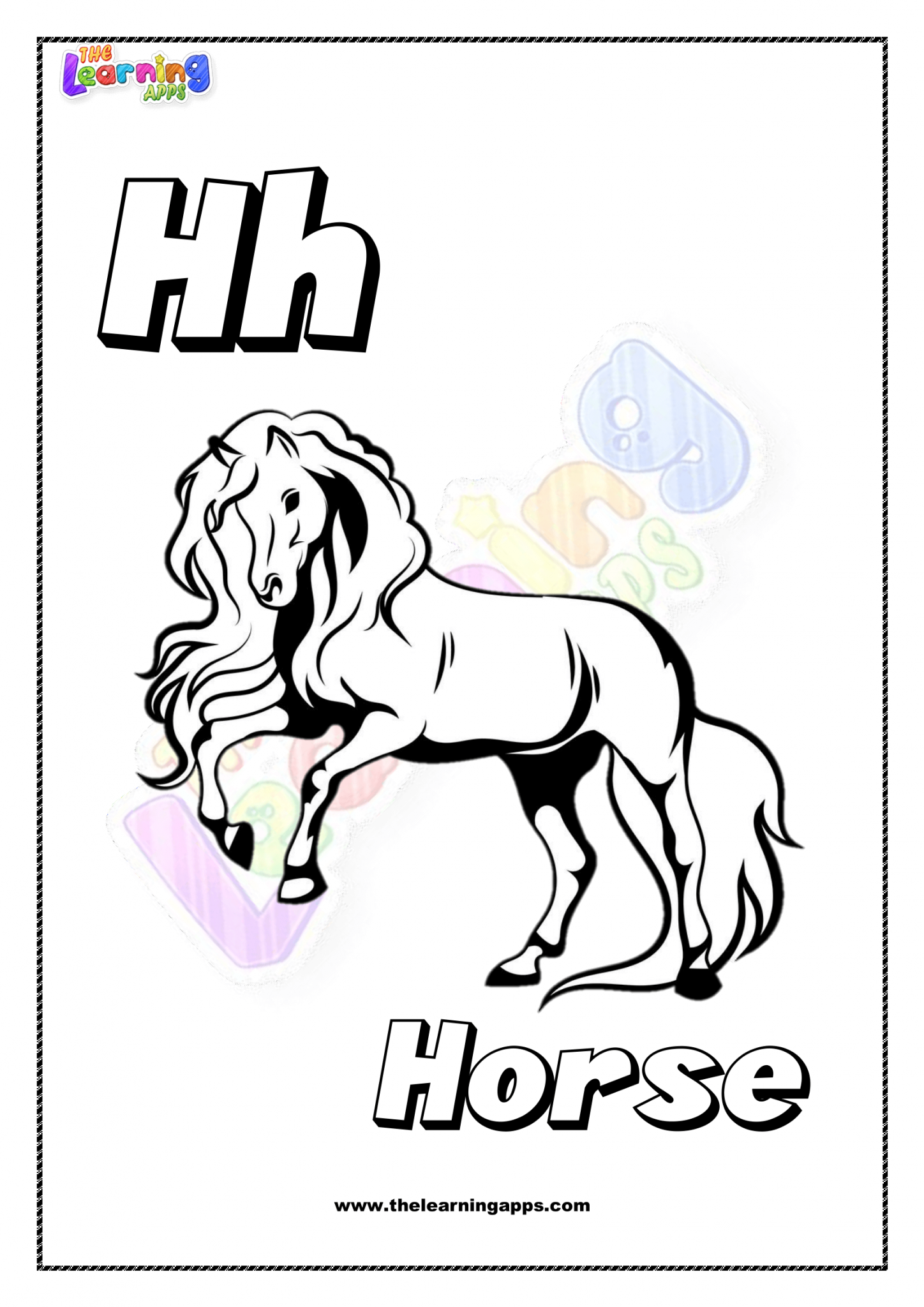 Try our free printable Animal ABC Worksheet H for kids
