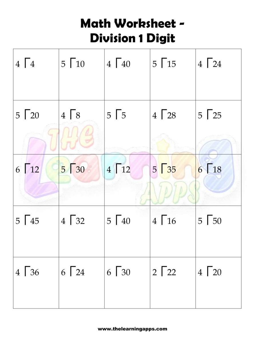 Free Printable Division Worksheets for Kids