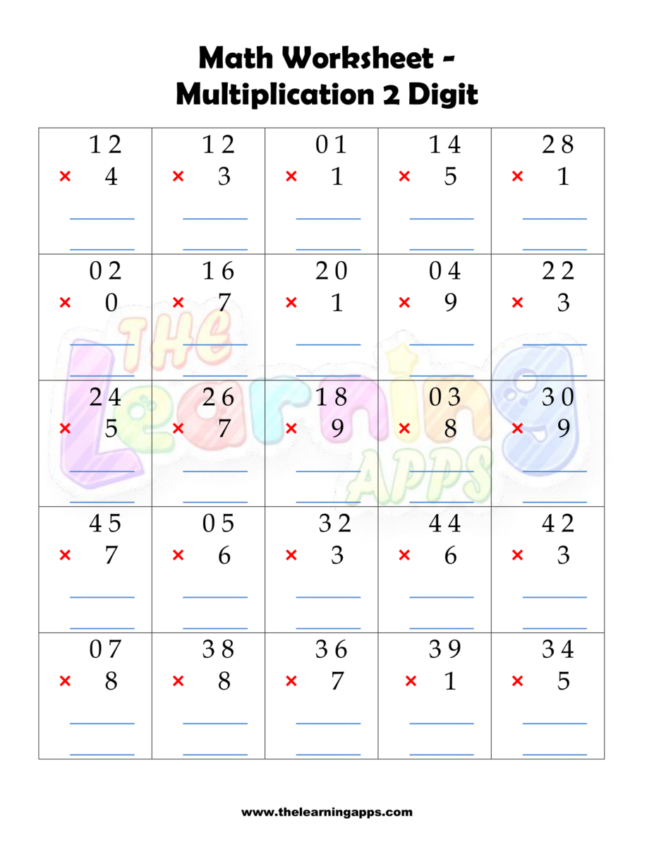 Free Printable Multiplication Worksheets for Kids