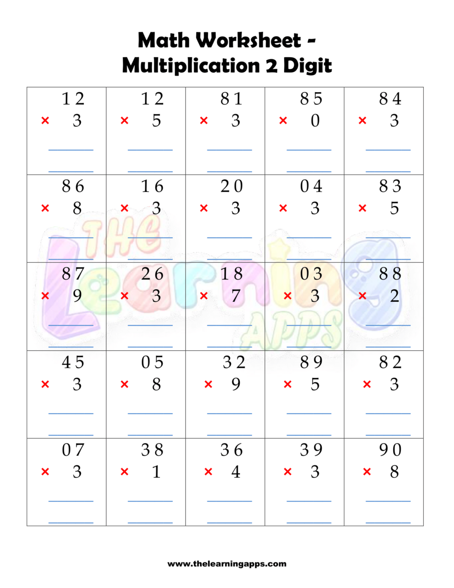 Free Printable Multiplication Worksheets for Kids