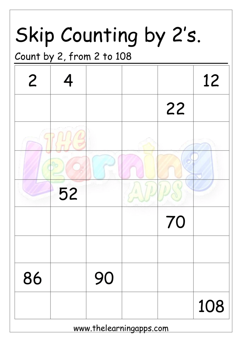 Free Skip Counting Worksheets and Printables for Kids