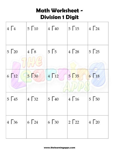 Free Printable Division Worksheets for Kids