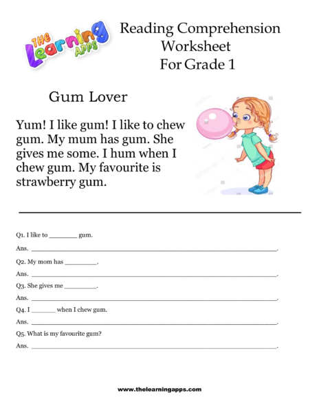 1st Grade Reading Comprehension Worksheets for Free