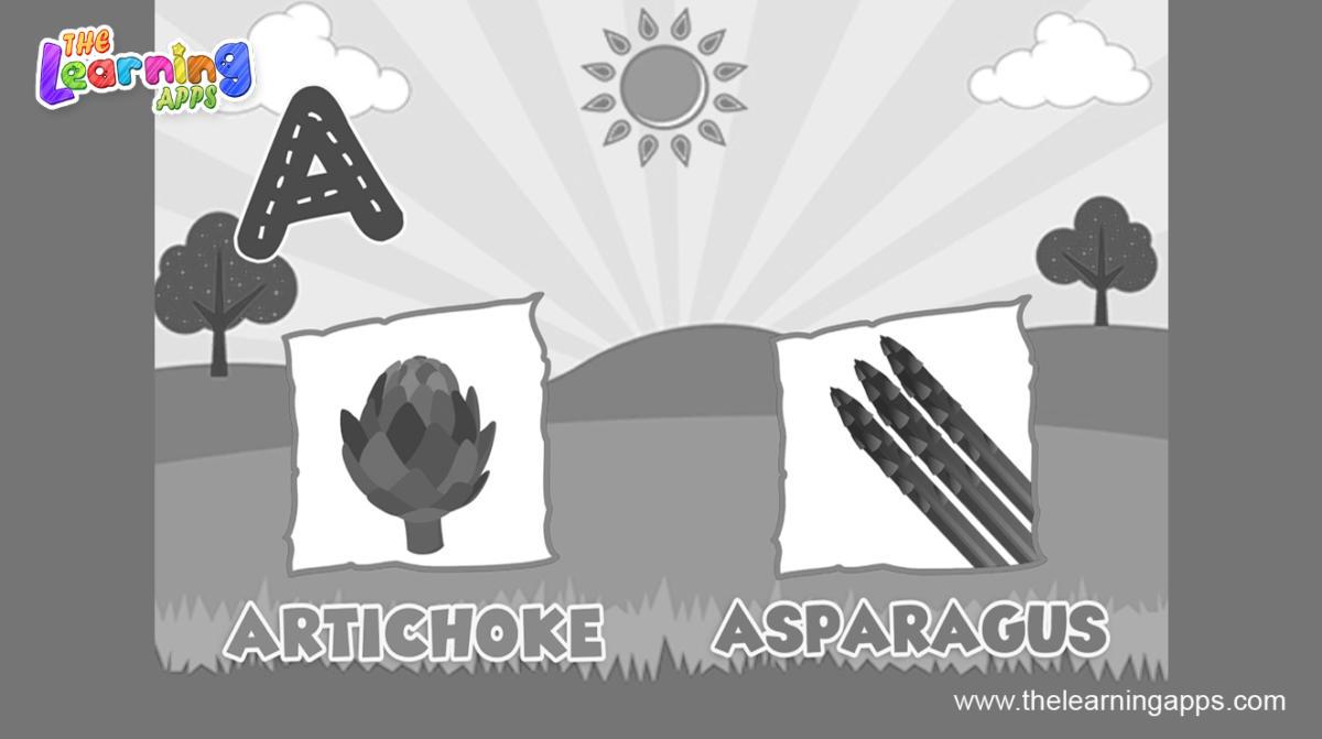 ABC Vegetable Worksheet for Kids - Printable Vegetables