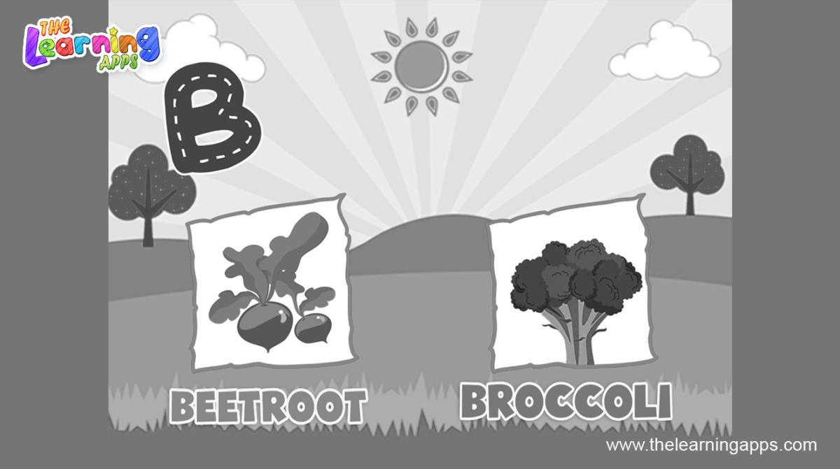 ABC Vegetable Worksheet for Kids - Printable Vegetables